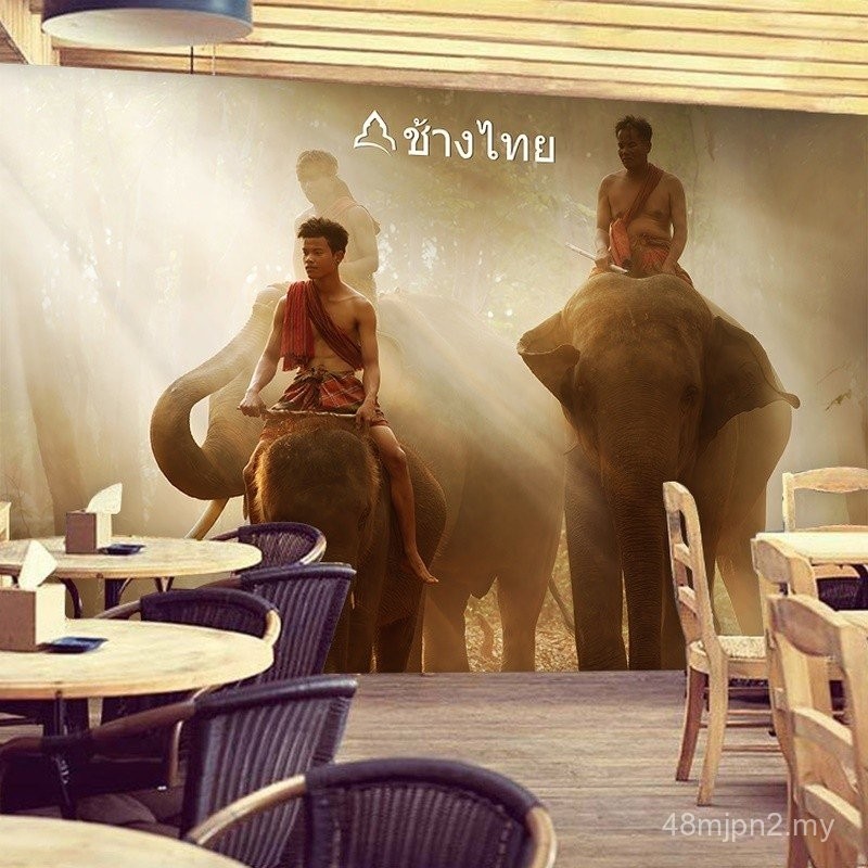 8d Thai Elephant Background Wallpaper Southeast Asia Thai Style ...