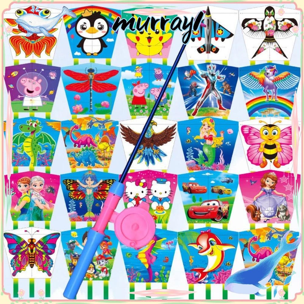 MURRAY1 Fishing Rod Kite, Frozen Elsa Hello Kitty Dynamic Kite, Easy ...