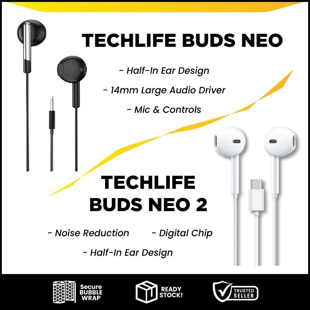 Techlife Buds Neo / Techlife Buds Neo 2 - Large Audio Driver/Half Ear ...