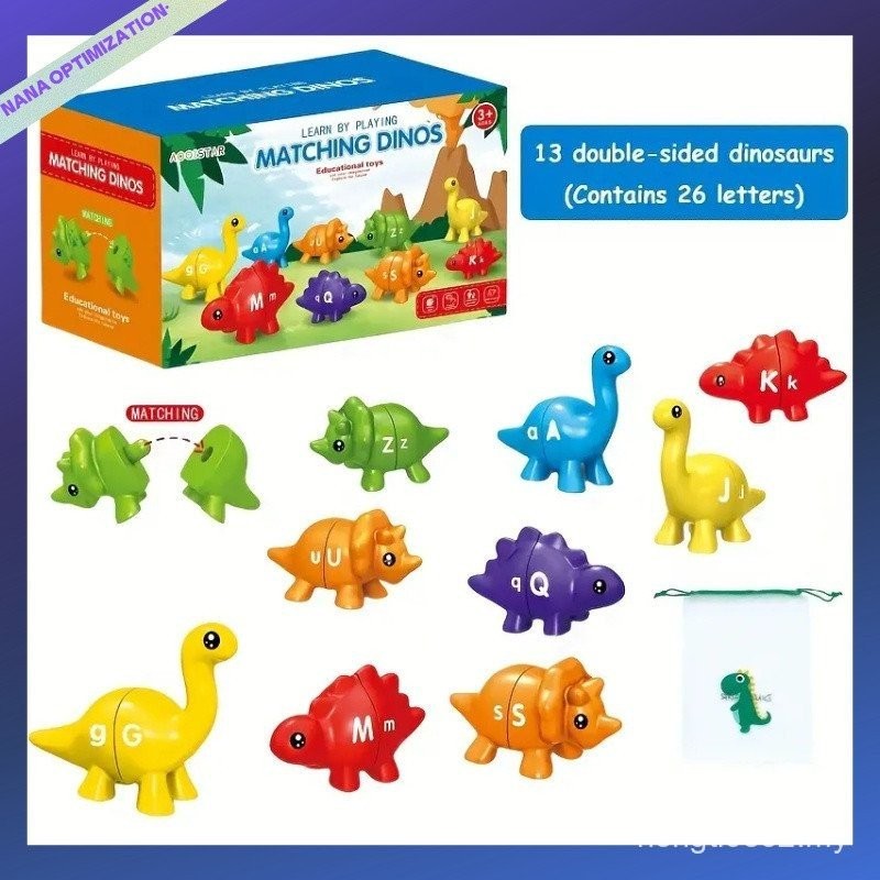 ABC Dinosaur Matching Letters Fine Motor Toy Alphabet Match Game With ...