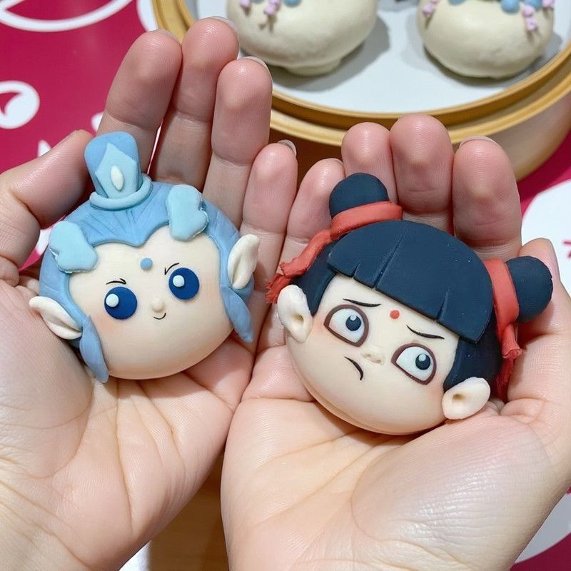 Cartoon character Nezha steamed bun mold Ao Bing bun abrasive tool ...