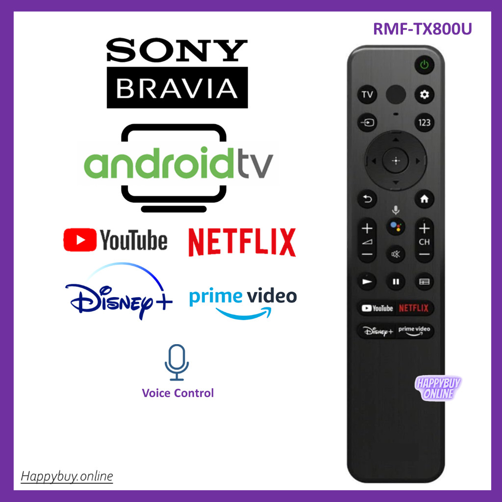 Sony Bravia 4K Ultra HDR Android Smart TV Remote Control Sony Voice ...