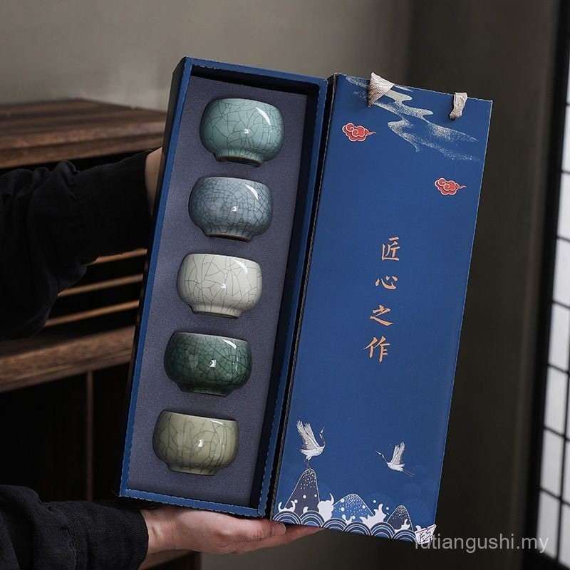 Teacup Set Five-Piece Set Use Guest Cup Small Size Open Slice Can Raise ...