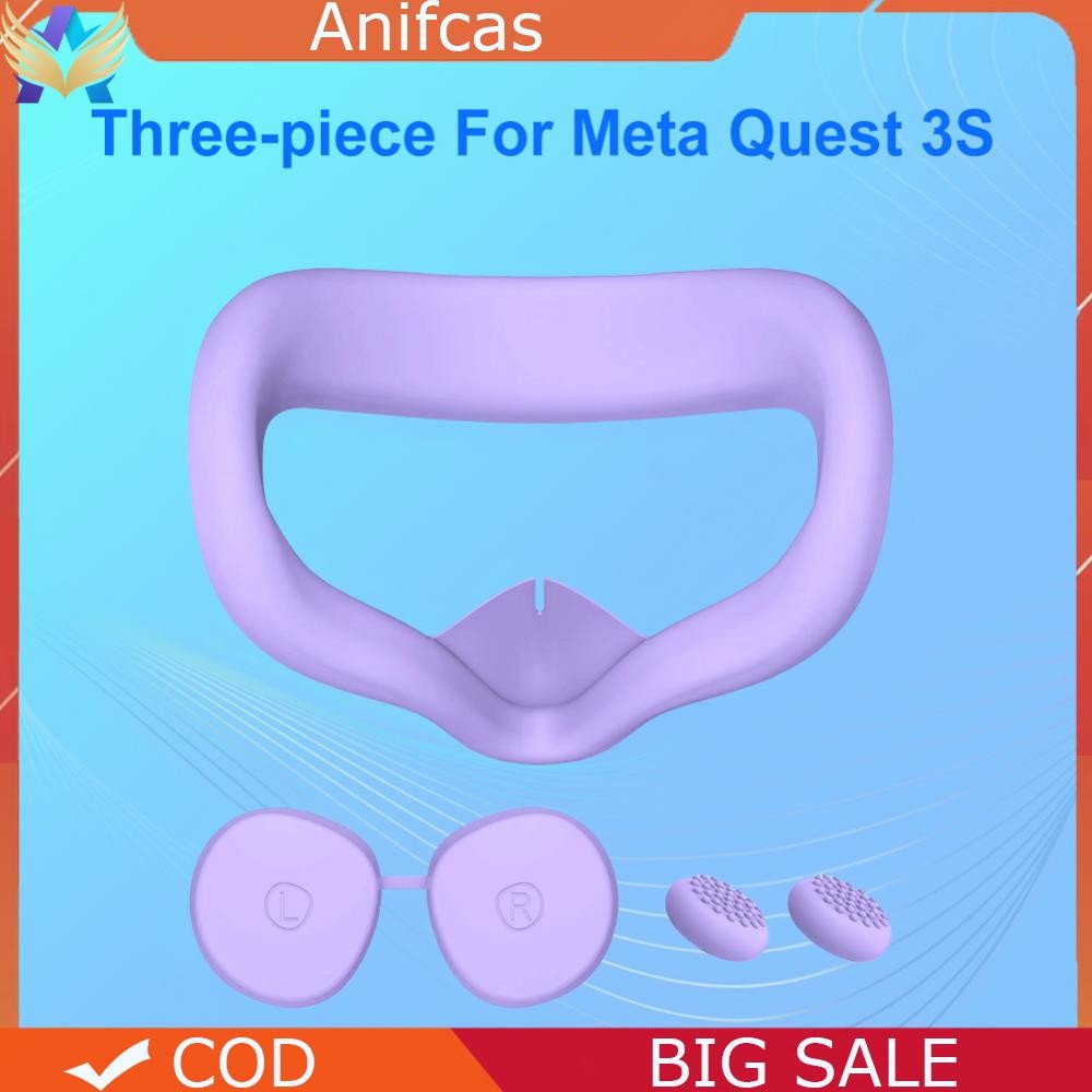 Silicone VR Face Cover with Len Cover & Thumb Stick Caps for Meta Quest ...