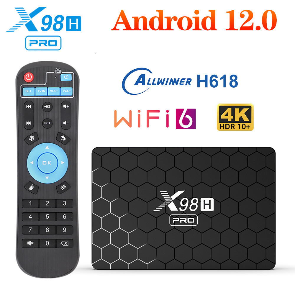 X98H Pro H618 Kotak Set Atas Android 12 Bluetooth Gigabit Ethernet Dwi WiFi HDMI DALAM Peti TV ...