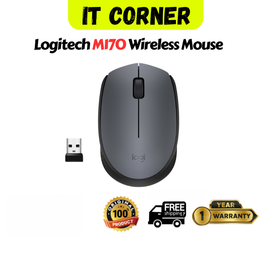 Logitech M170 Wireless Mouse, 2.4 GHz with USB Nano Receiver, Optical ...