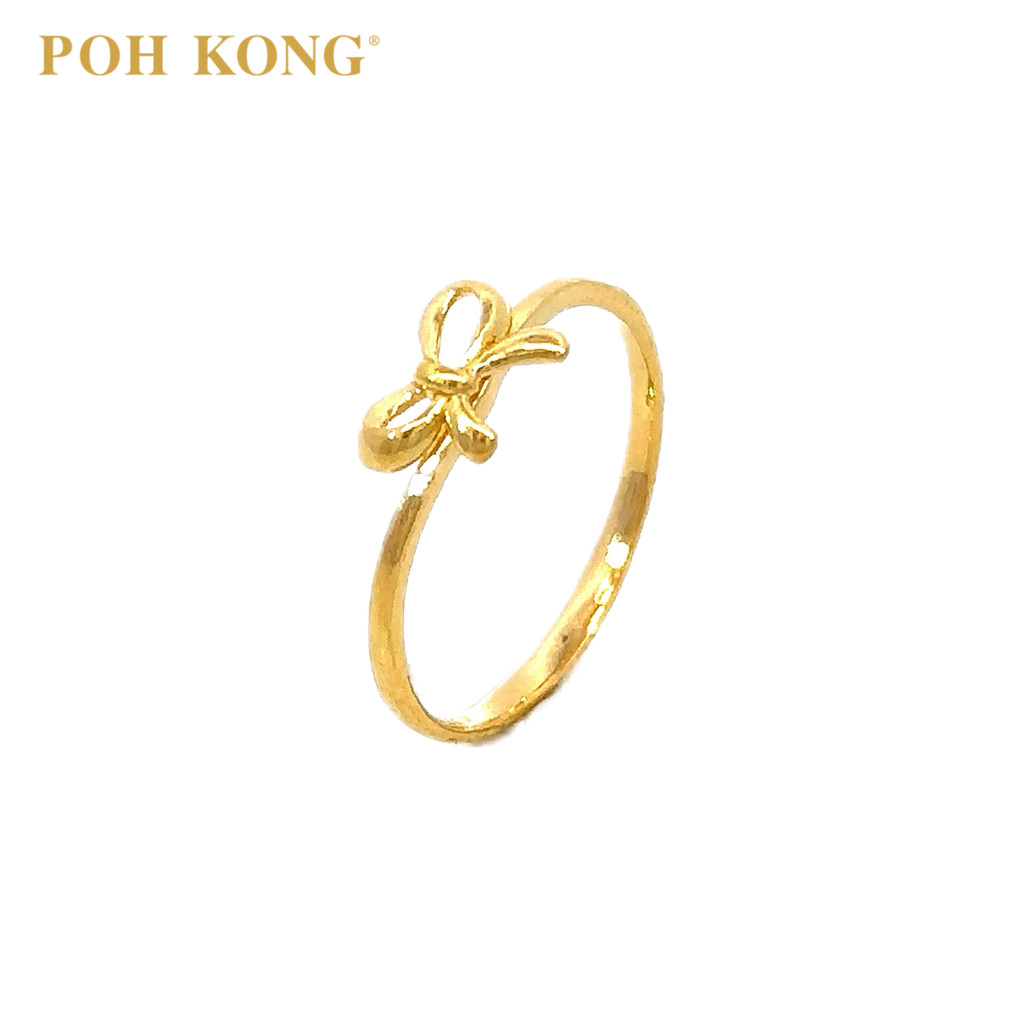 POH KONG 916/22K Yellow Gold Petite Ribbon Ring | Shopee Malaysia