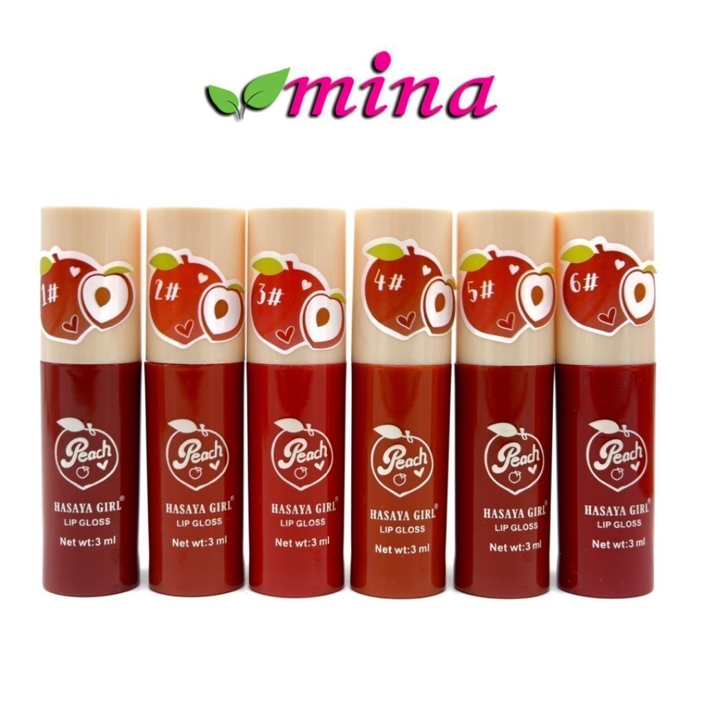 HASAYA GIRL Lipgloss Peach 3ml JH-3727 Smootie Lip Gloss Sasimi Kiss ...