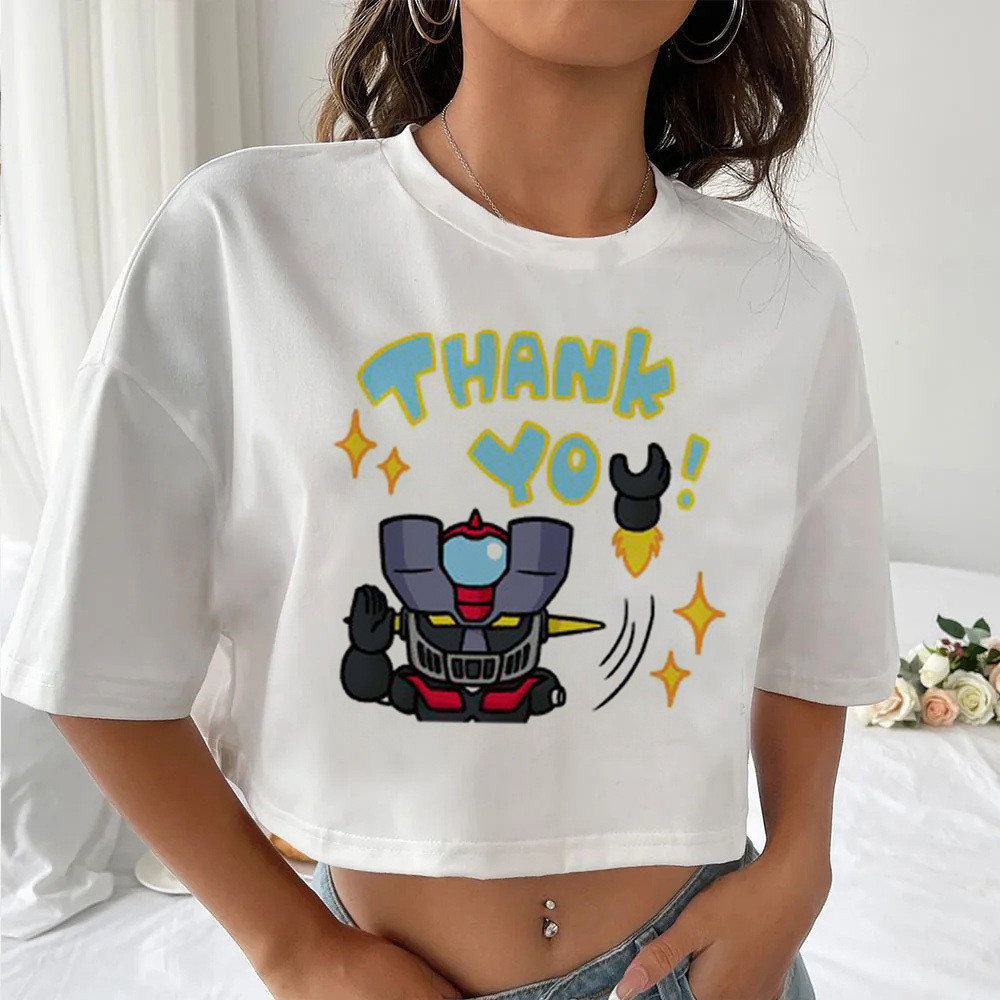 Mazinger z tshirt teen Y2k hip hop harajuku 80s Gothic top tees korean ...