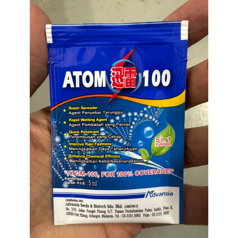 [ORIGINAL] 1pkt 5g ATOM 100 ADVANSIA Pelekat Racun/Adjuvant/Surfactant ...