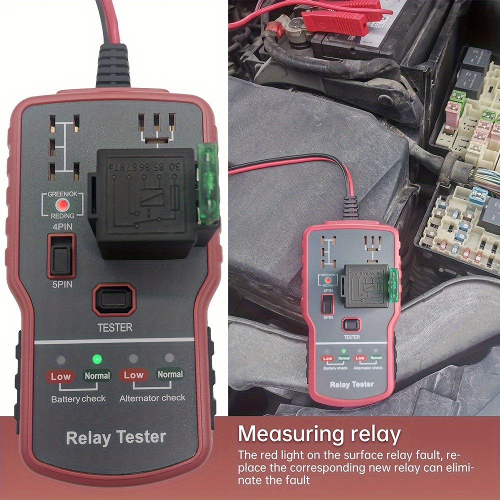 12V LED Car Battery & Relay Tester - Quick Diagnostic Tool for ...