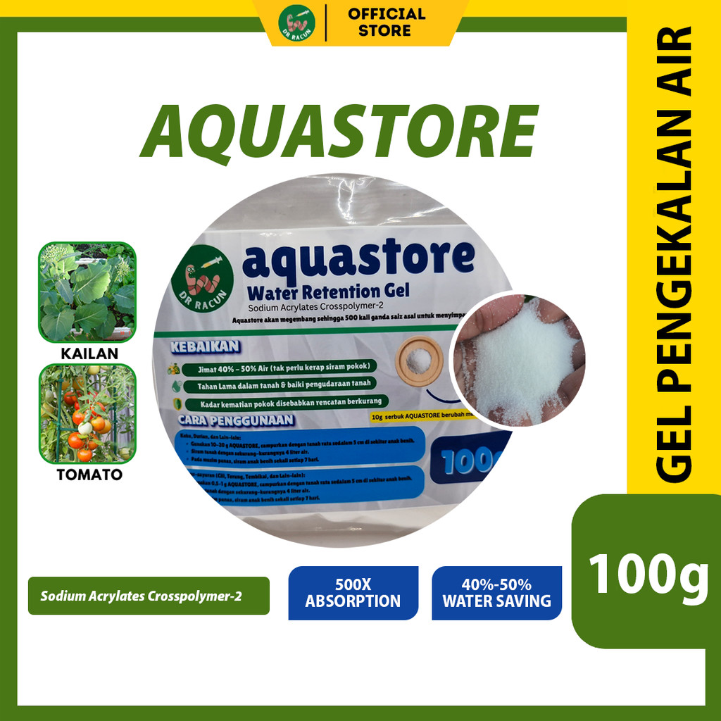 Aquastore Water Retention Gel 100g 250g 500g 1kg Membantu Tanaman Kekal Hidrat & Mengembang ...