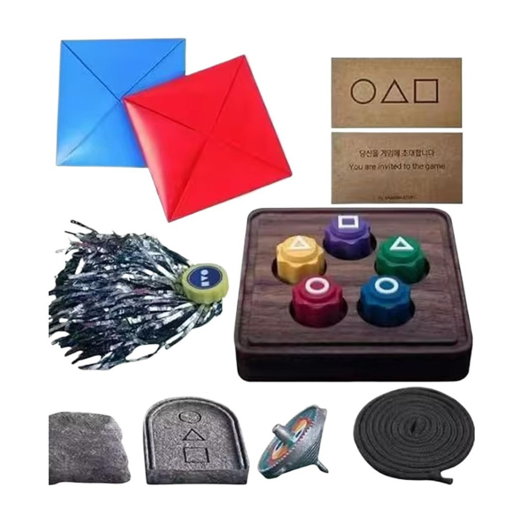 Squid Game Toy Set Korean Folk Game3 Prop Set (Ddakji, Spinning Top ...
