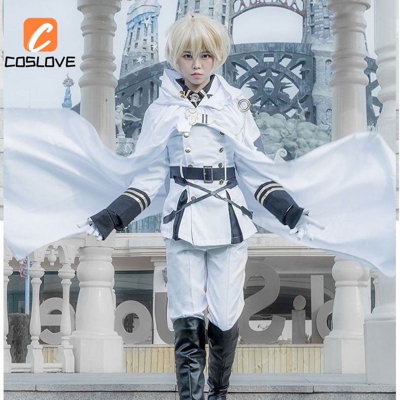 Seraph Of The End Hyakuya Mikaela Cosplay Clothing Full Set Costume White Uniform Man Outfit ...