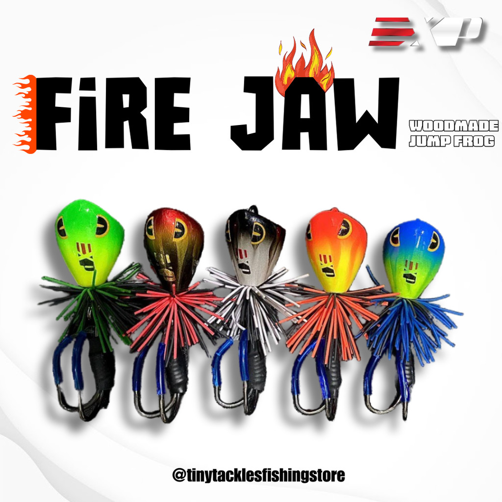 EXP Fire Jaw Jump Frog Snakehead Fishing Lure Woodmade | Shopee Malaysia