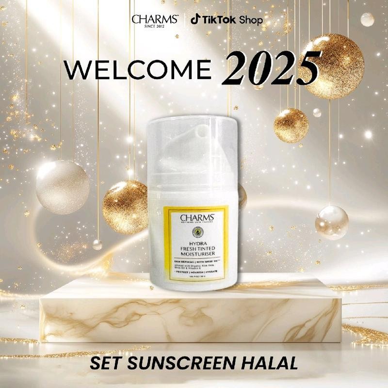 CHARMS Set Sunscreen Halal Hydra Fresh Tinted Moisturiser SPF50+ PA ...