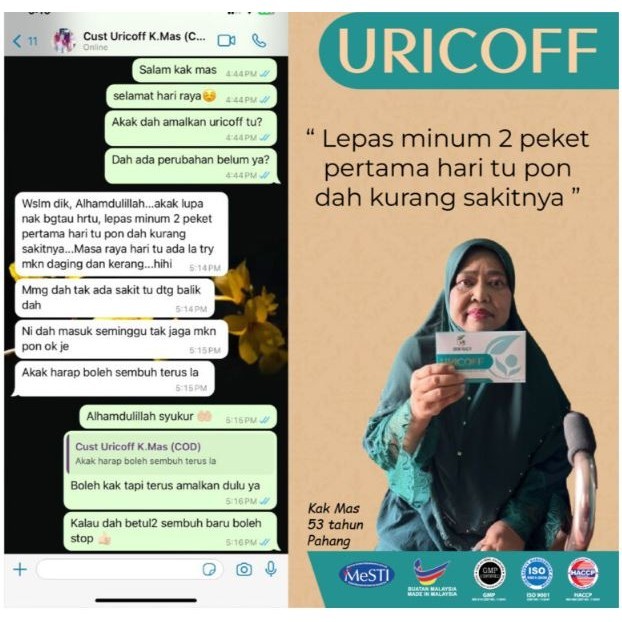 uricoff bantu sakit sendi gaut urik asid / uric off new solution gout ...