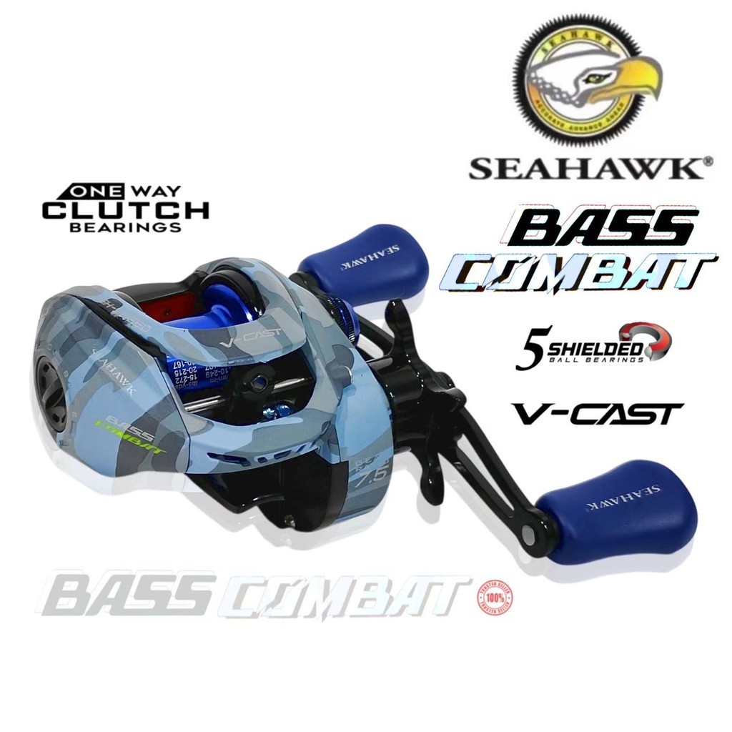 SEAHAWK BASS COMBAT 103HSL BAITCASTING (BC) FISHING REEL (FREE CAP) | Shopee Malaysia