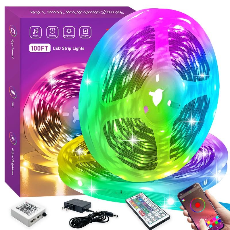 Lampu Jalur LED RGB 100 kaki 50 kaki Jalur Lampu LED Bertukar Warna ...
