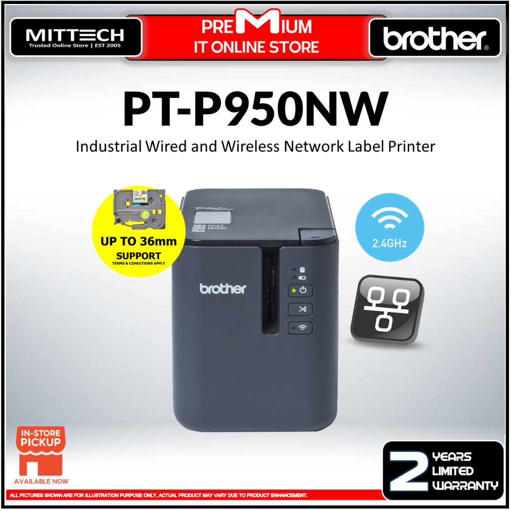 Brother Label Printer P-Touch PT-P950NW Industrial Wired and Wireless ...
