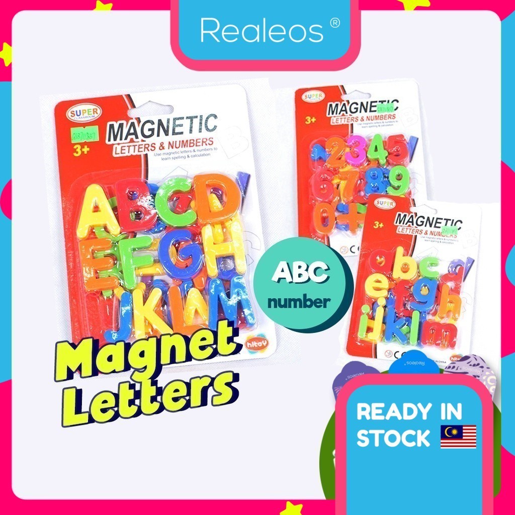 Realeos 26 Pcs Magnetic Alphabet Magnet Letters Educational ...
