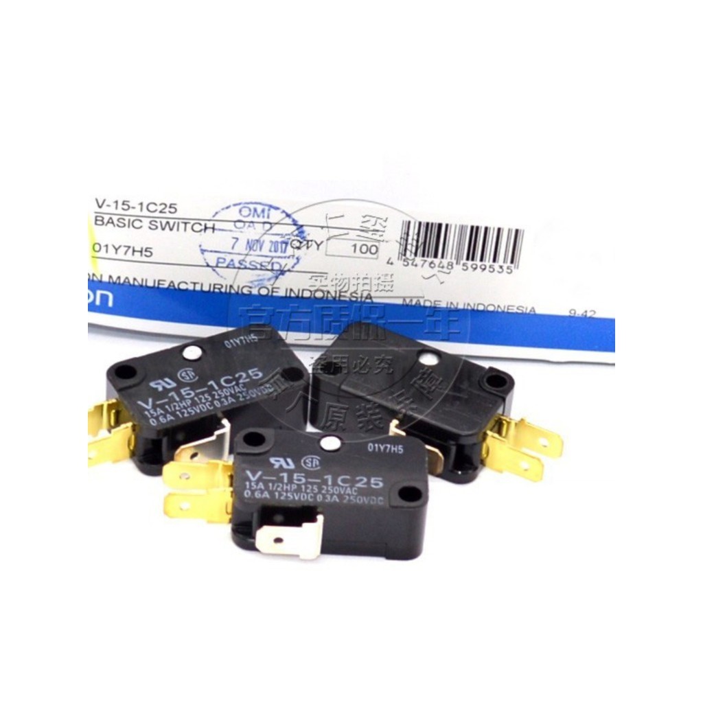 Original Imported OMRON OMRON Micro Stroke Switch V-15-1C25 V-15-1A5 15A | Shopee Malaysia