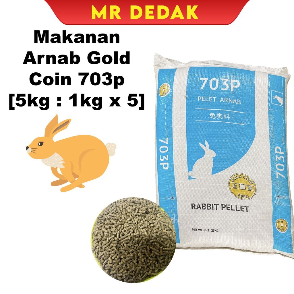 [5KG] [703P] [REPACK] Makanan Arnab Premium Gold Coin / Rabbit Food ...