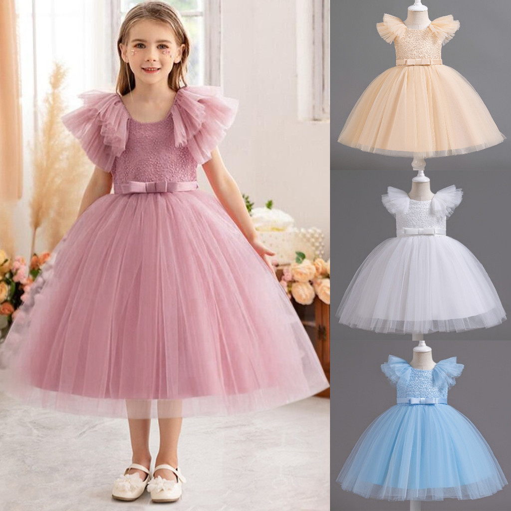 NNJXD 3-8Years Flower Girl Tutu Dress Kids Girl Dress Wedding Party ...