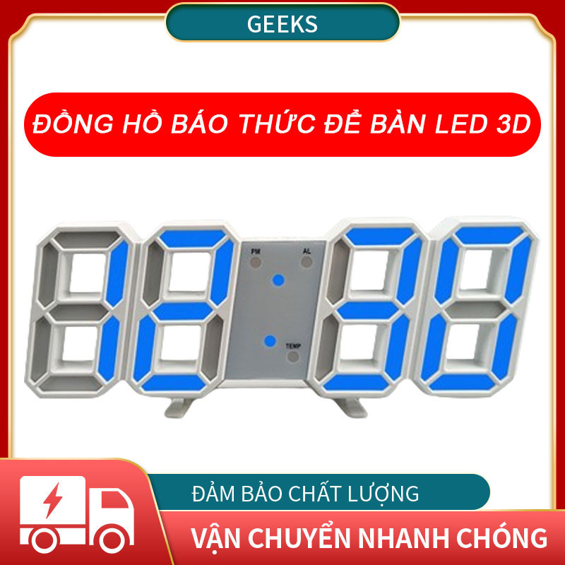 3d Creative Desktop Alarm Clock LED Smart Alarm Clock Home Decoration ...