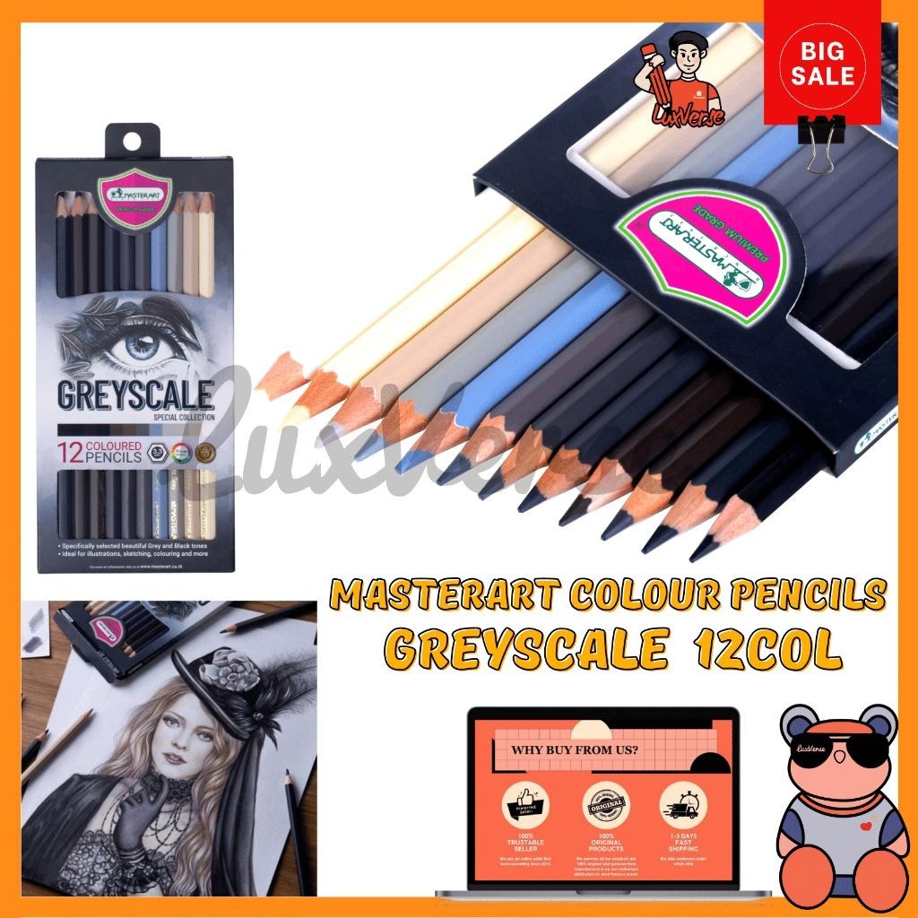 Master Art Greyscale Set 12Colours Master Series 🔥ReadyStock🔥 Master ...