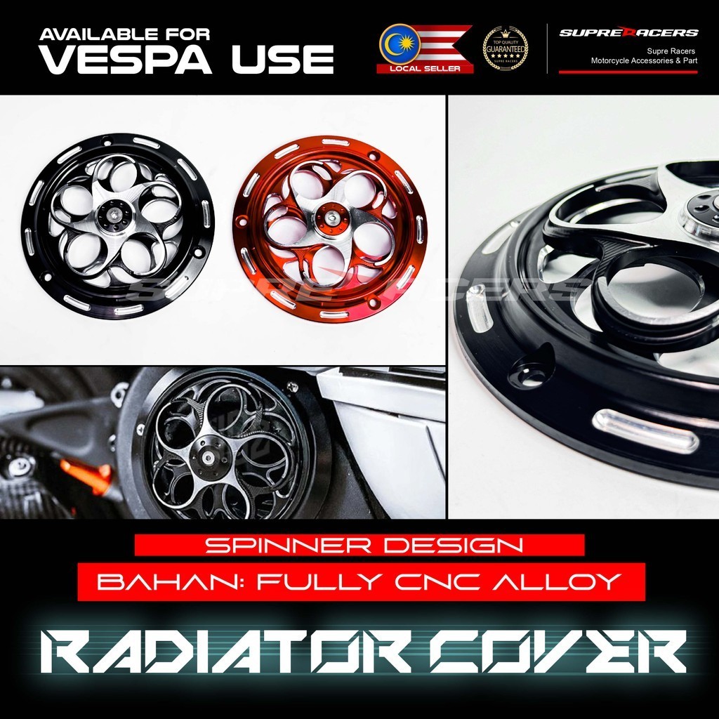 Spinner CNC Radiator Fan Protector COVER CNC For VESPA SPRINT PRIMAVERA ...