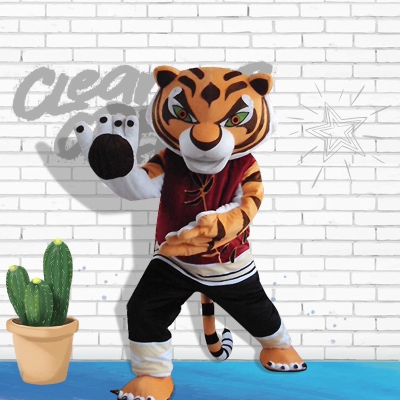 Kungfu Panda and Tiger Mascot Cartoon Doll Cosplay Costume Walking ...