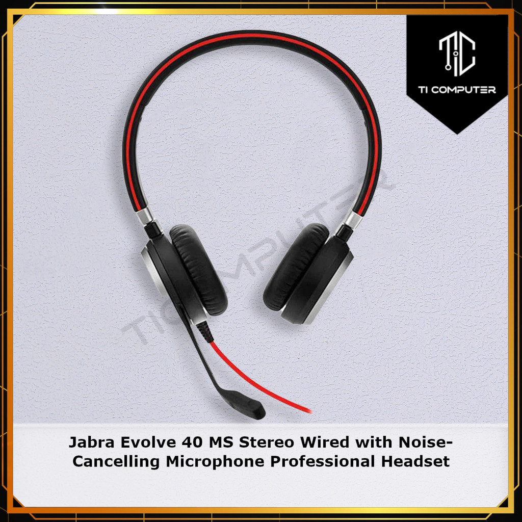Jabra Evolve 40 MS Stereo Wired with Noise-Cancelling Microphone ...