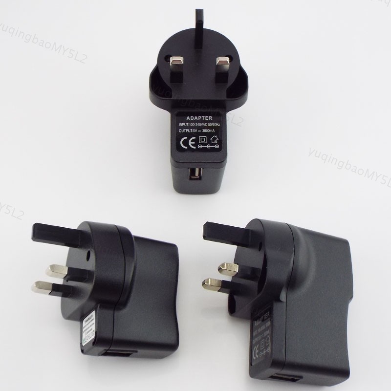 3pin UK plug 100V-240V AC to USB Port DC Power Supply 5V 1A 2A 3A ...