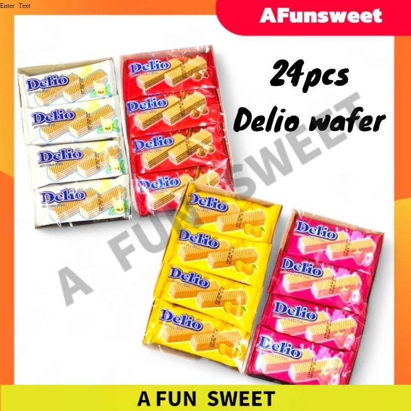 Apollo Delio Cream Wafer [Chocolate / Strawberry / Milk / Orange] 24pcs ...