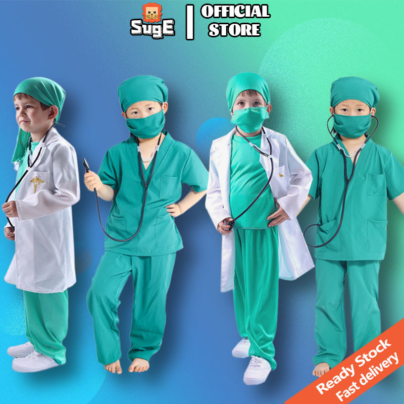 SUGE 6Pcs Sets Doctor Costume for Kids 2-8 Years Old Children Doctor ...