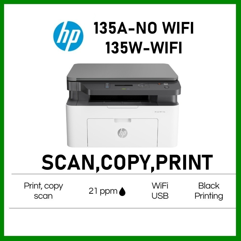HP 135W 107W 107A 135A 136W 108W LASER Printer A4 Black and White ...