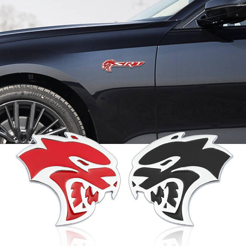 Car Dodge Hell Cat SRT Metal Sticker Fender Side Seam Label Stereo Car ...