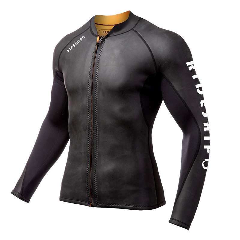 2mm Free Diving Suit Split Wet Suit Long-sleeved Top Deep Diving ...