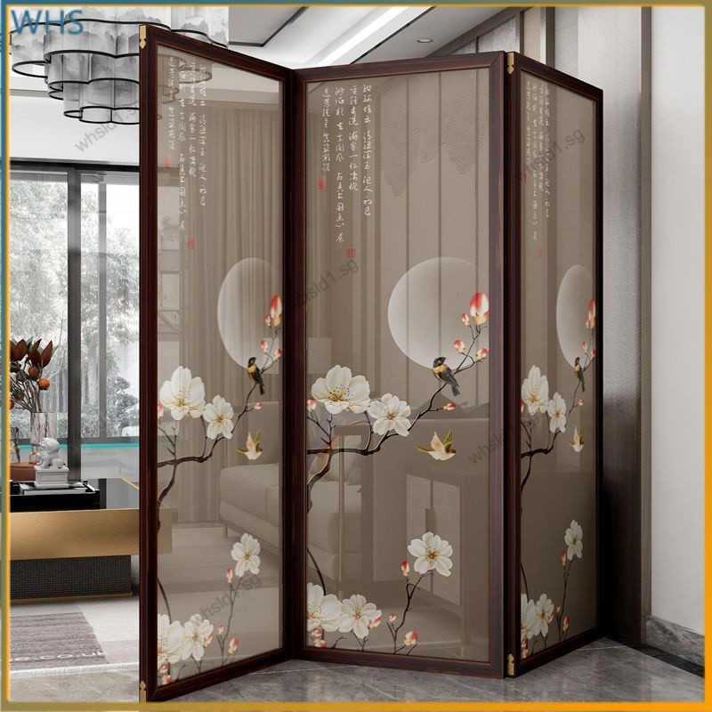 Screen partition living room foldable mobile new Chinese style entrance ...