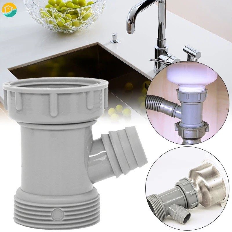 1Pc Durable Sink Drain Pipe Single Hole Overflow Tee Adapter Joint ...