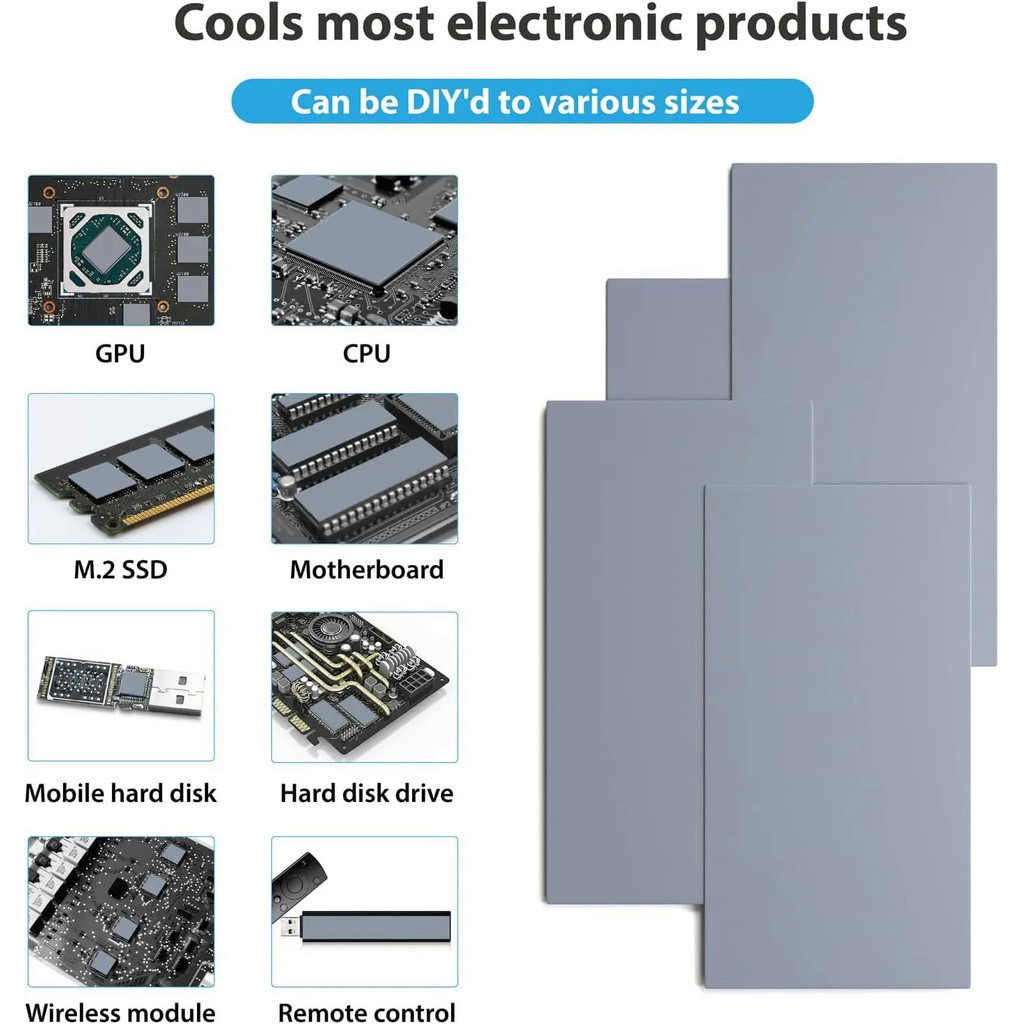 17W 85x45mm OEM Thermal Pad GPU CPU Heatsink Cooling Conductive ...