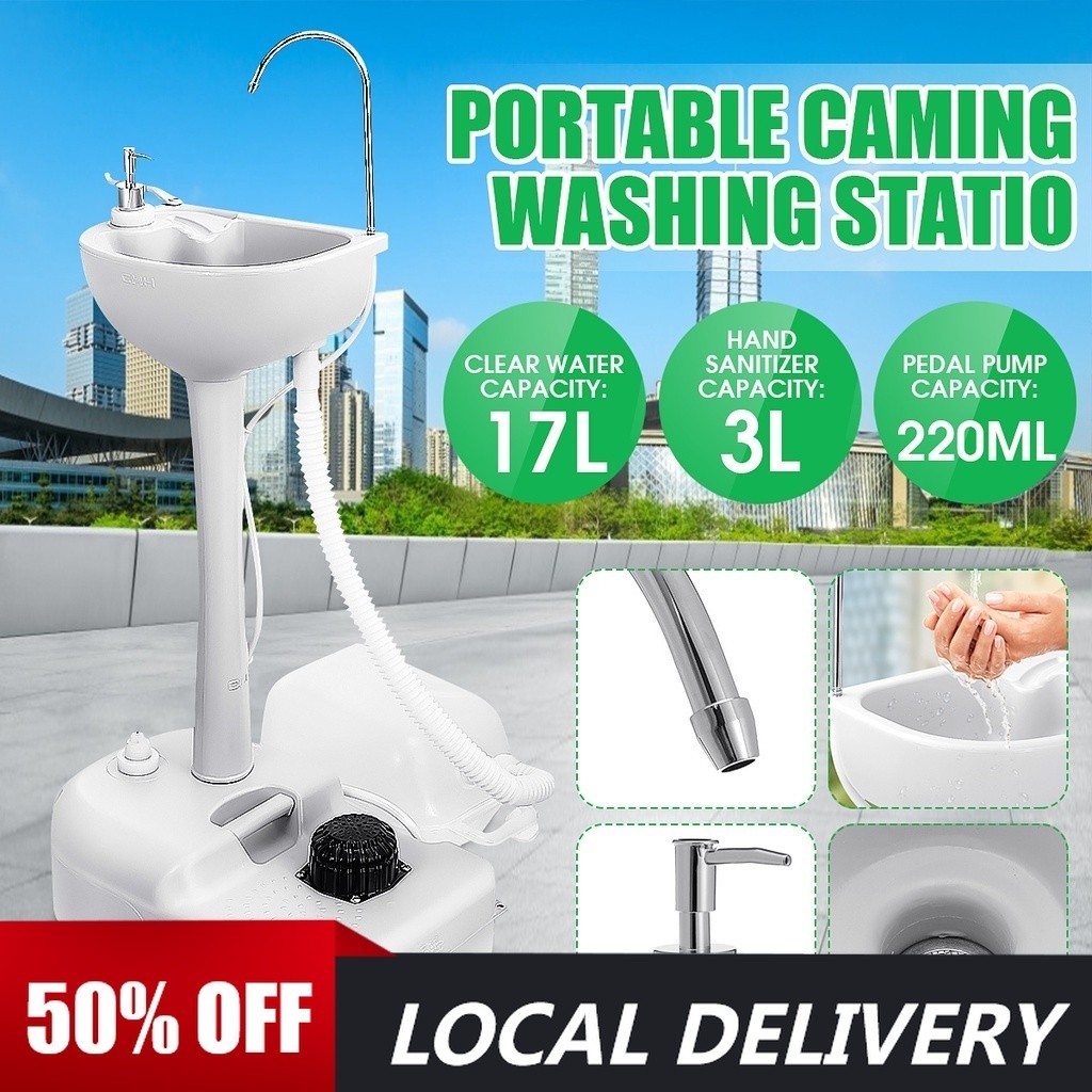 Portable Washing Station Mobile Freestanding Hand Wash Sink for Camping ...