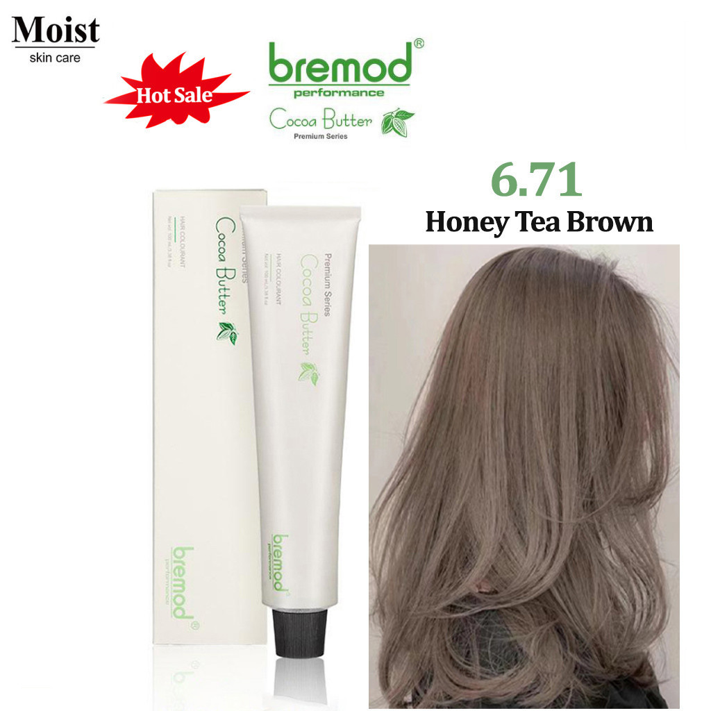 Bremod Cocoa Butter Hair Color 6.71 Honey Tea Brown Oxidizer 6% 9% 12% ...