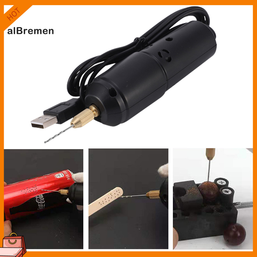 (New) 1Pc/1 Set USB Hand Drill Powerful Brushed Motor High Rotation ...