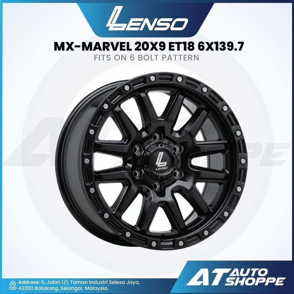 Lenso MX-Marvel - Satin Black/Laser Text 20x9 ET18 6x139.7 (1 Piece) | Shopee Malaysia