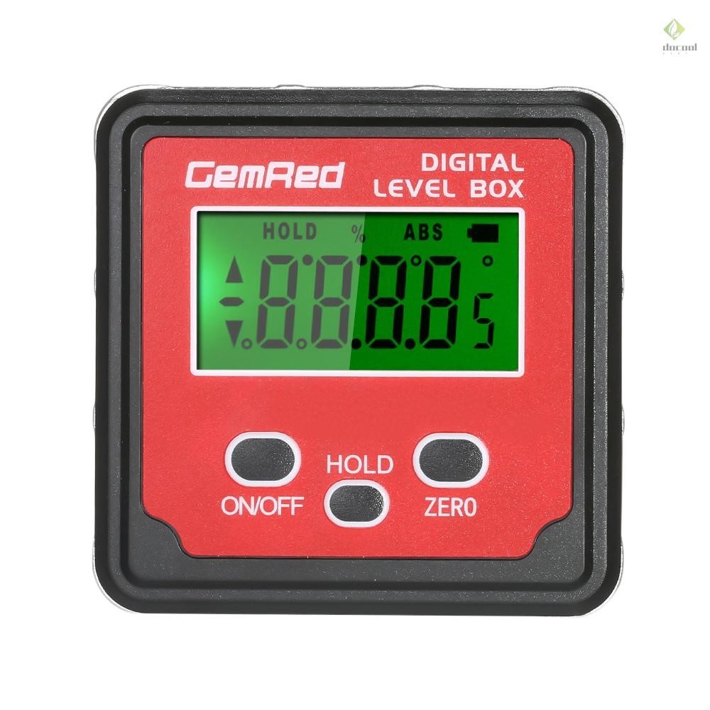 GemRed Level Box Angle Gauge Digital Angle Finder Inclinometer Level ...