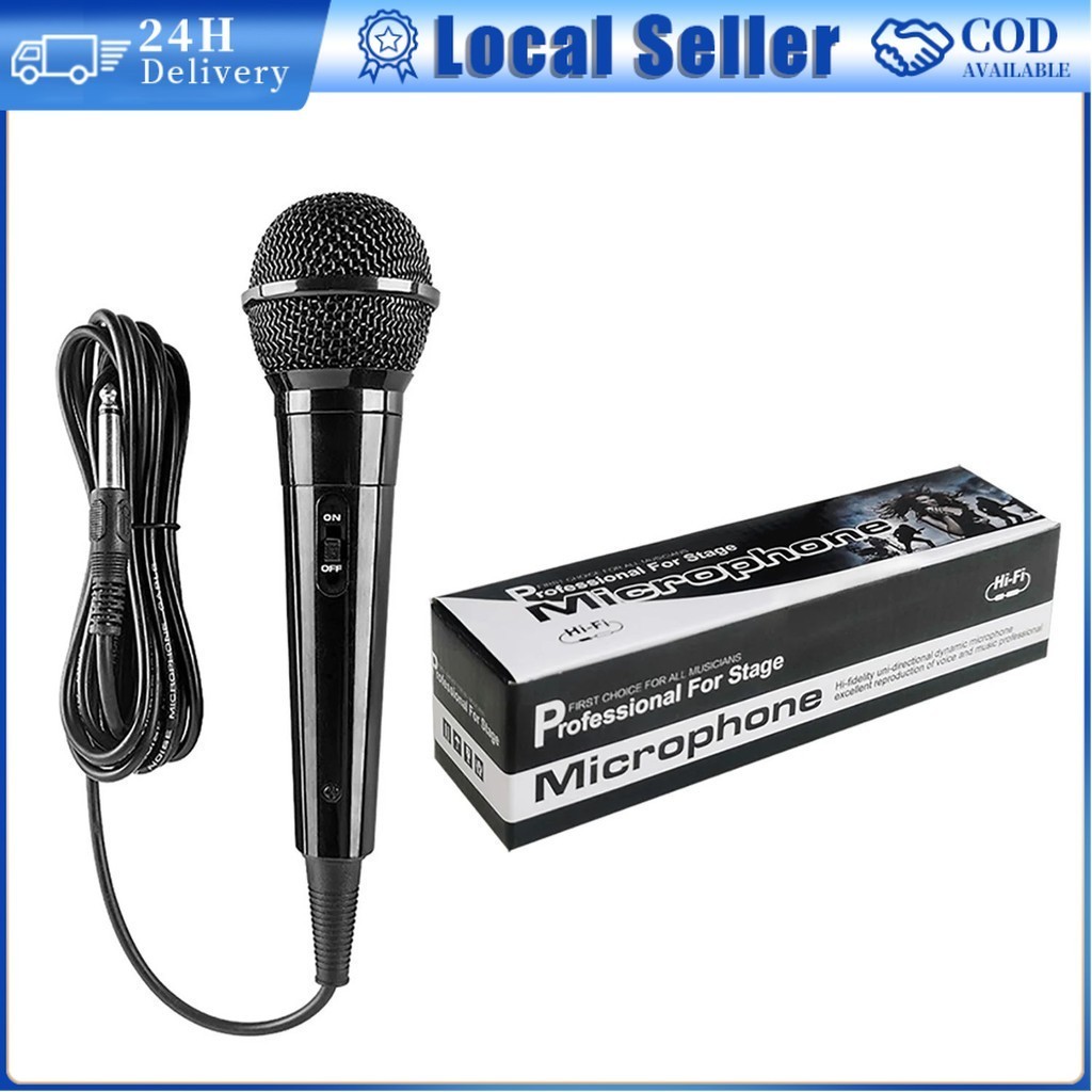6.5mm port Dynamic wired Microphone with 2m Cable ON/Off Switch live ...