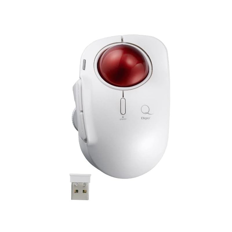 Nakabayashi Digio2 trackball mouse, small size, wireless, 5 buttons ...