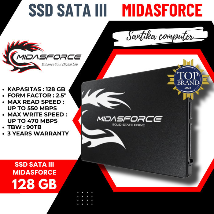 SSD 128 GB MIDASFORCE SATA III SUPER LIGHTNING - WITHOUT CADDY, PACKAGE ...